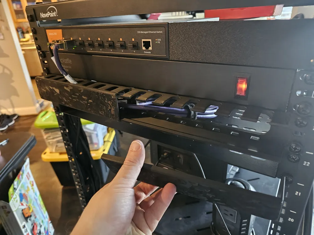 19in Server Rack Mount Cable Finger Basket Channel - Free 3D Print ...