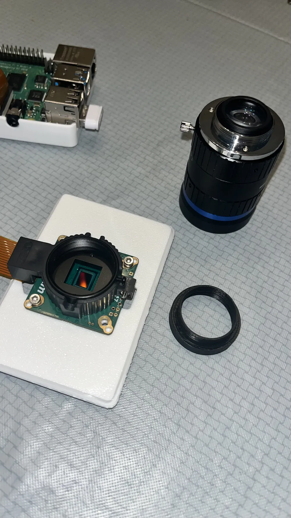 Rasp. Pi HQ Camera to C-Mount Lens Adapter Ring by Ben MakerWorld ...