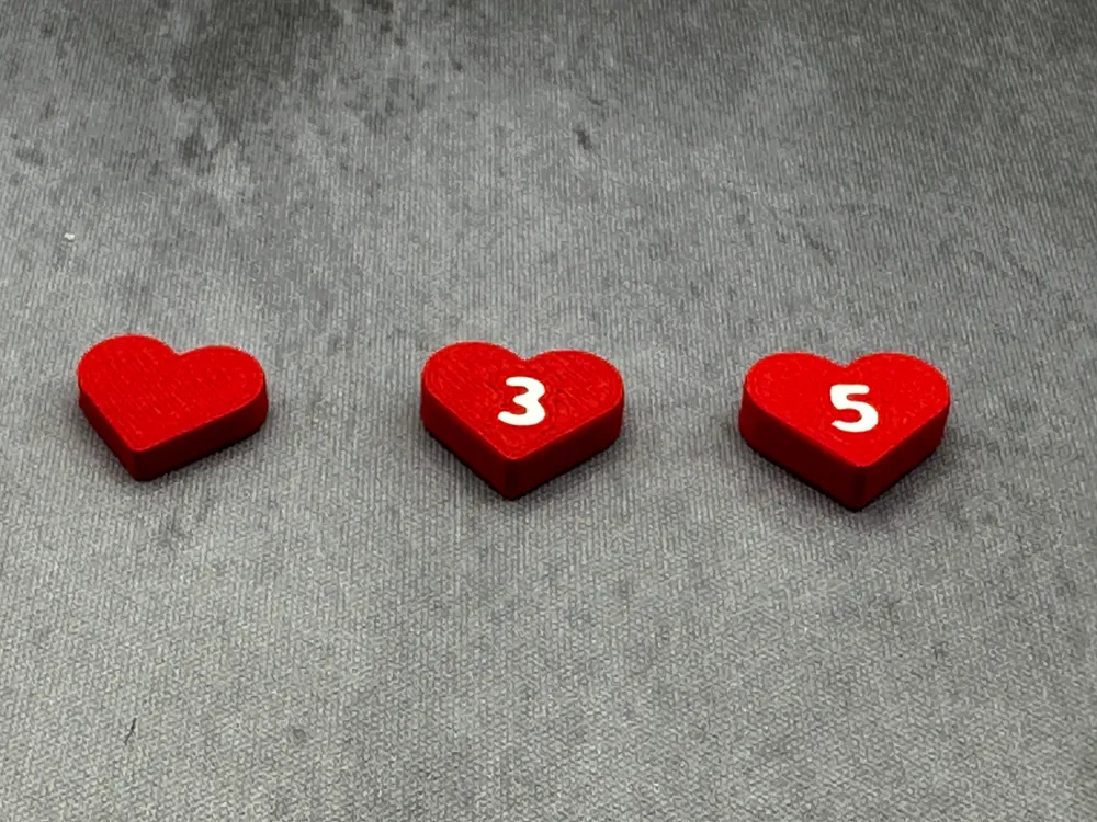 Hearts Tokens - Board Games / Wargaming by TokenForge - MakerWorld