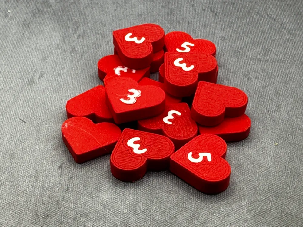 Hearts Tokens - Board Games / Wargaming by TokenForge - MakerWorld