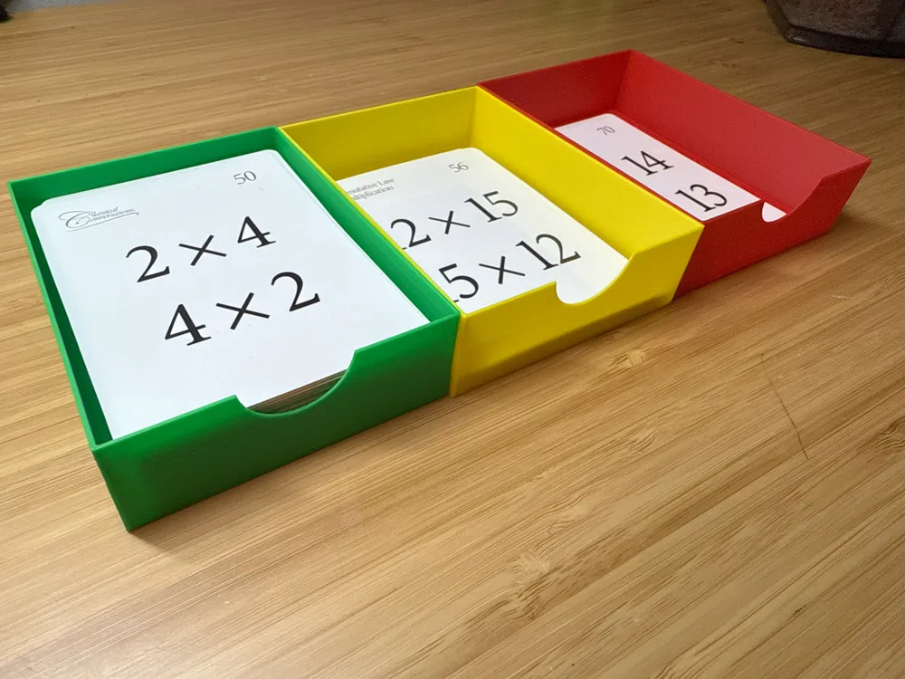 Homeschool Math Flashcard colorway bins by jdomeck - MakerWorld