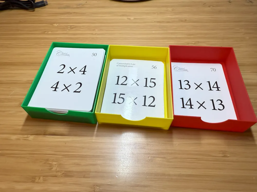 Homeschool Math Flashcard colorway bins by jdomeck - MakerWorld