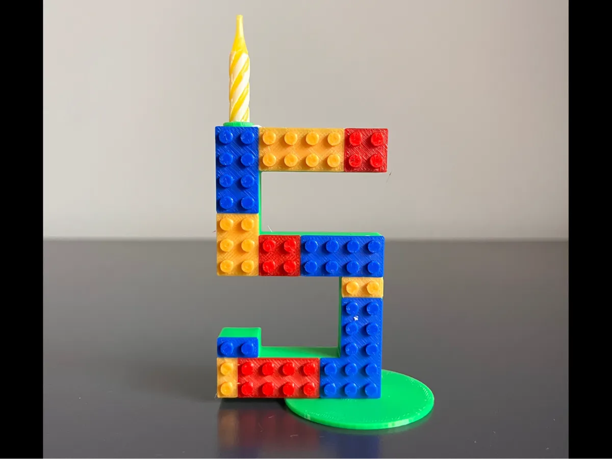 Number 5 Birthday cake topper candle holder H 10cm by MaDe in Rome ...