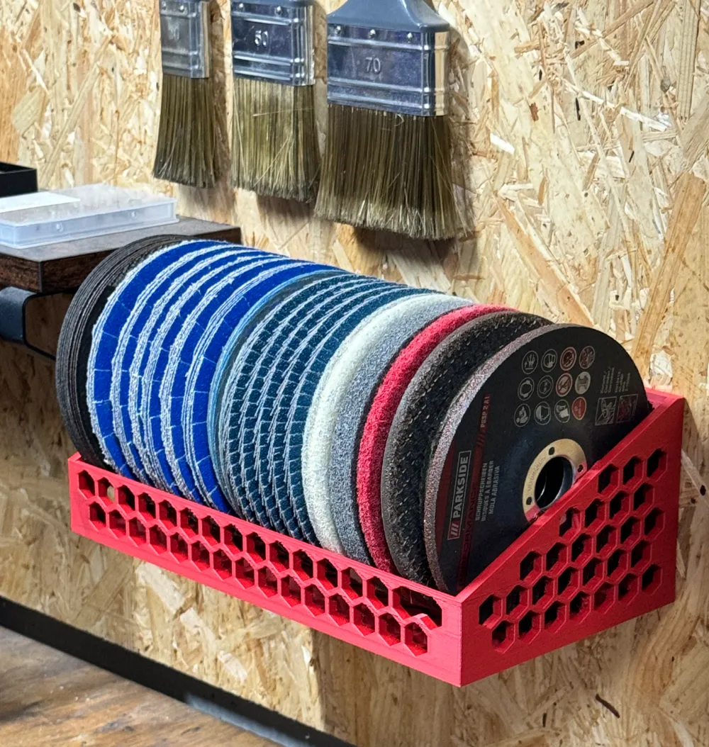 Storage rack for 125mm grinding discs by pbc 3D - MakerWorld