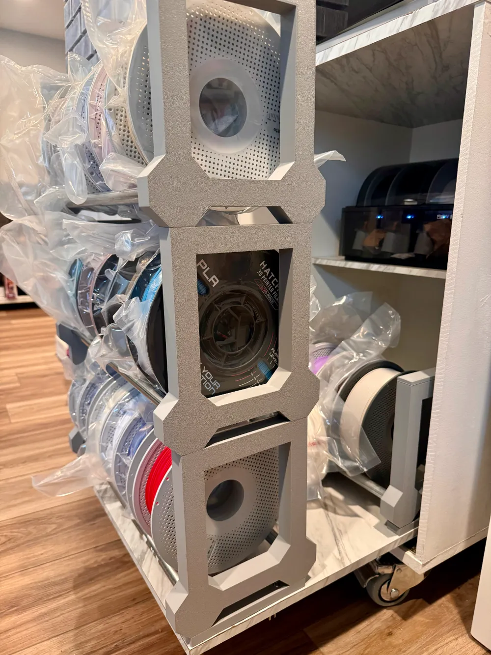 Filament Spool Shelf - Stackable & Modular Remixed by Leica - MakerWorld