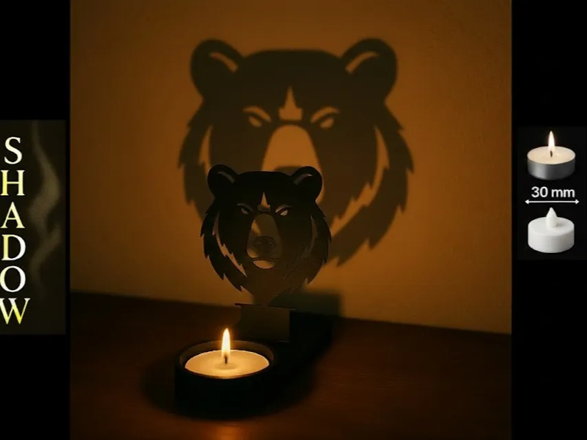 Shadow Art - Black Bear - Free 3D Print Model - MakerWorld