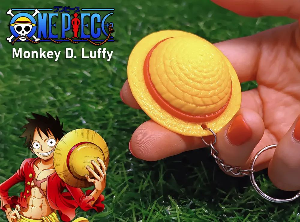 One Piece Luffy Straw Hat Keychain - Free 3D Print Model - MakerWorld