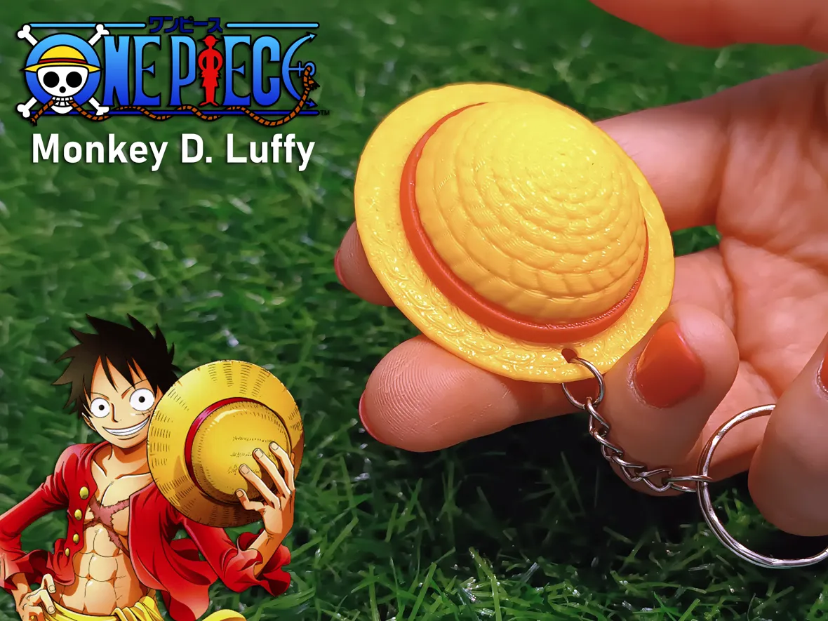 One Piece Luffy Straw Hat Keychain - Free 3D Print Model - MakerWorld