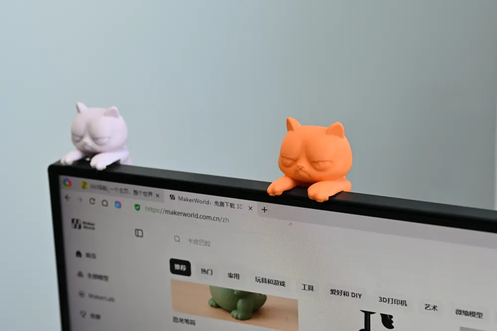 Monitor decoration cat - Free 3D Print Model - MakerWorld