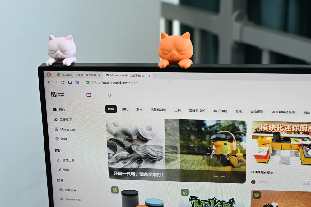 Monitor decoration cat - Free 3D Print Model - MakerWorld