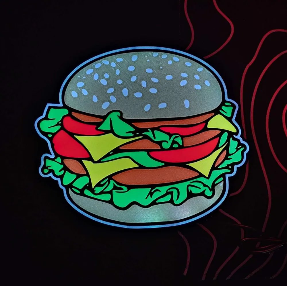 Burger lightbox by Kunkulada MakerWorld: Download Free 3D Models