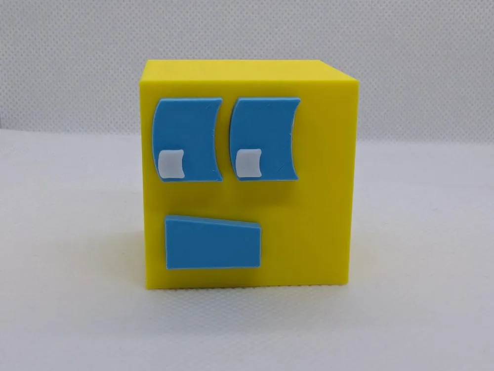 Geometry Dash Cube of Aaah Yellow w/blue by Sea Spray Studio MakerWorld ...