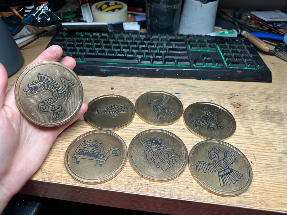 Aztec Coin Collection: 16 drawings by 3DBelgie - MakerWorld