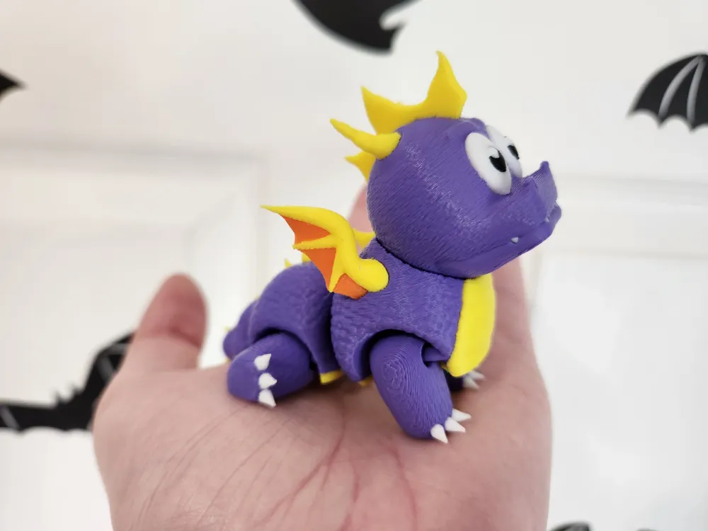 Baby Spyro the Flexi Dragon (5 colors, 1 AMS!) by Amethyst3D MakerWorld ...