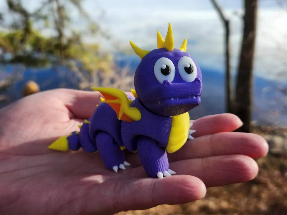 Baby Spyro the Flexi Dragon (5 colors, 1 AMS!) by Amethyst3D MakerWorld ...