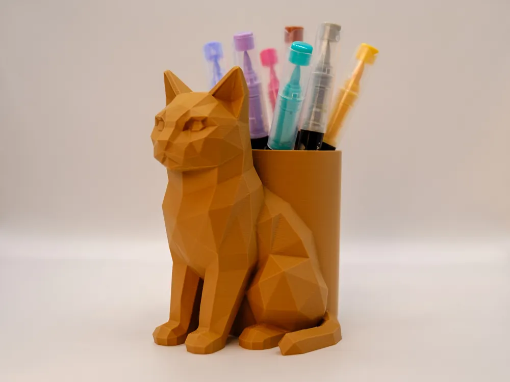 Cat-shaped pen cup - three versions - Free 3D Print Model - MakerWorld