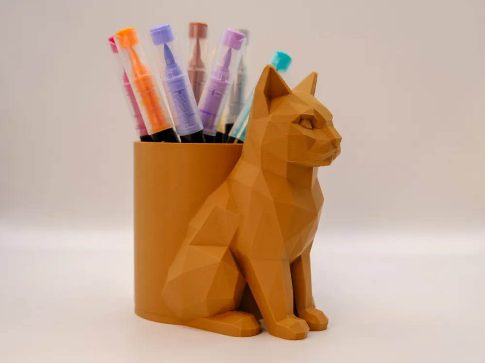 Cat-shaped pen cup - three versions - Free 3D Print Model - MakerWorld