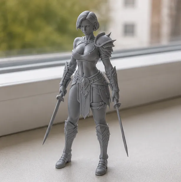 Female Warrior Figurine | RPG | Statue | Collect - Free 3D Print Model ...