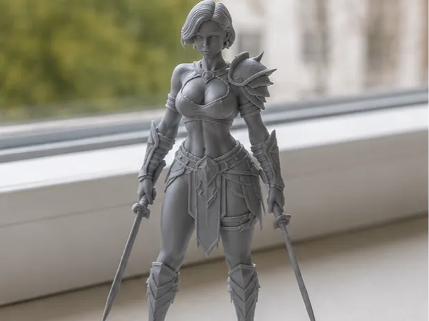 Female Warrior Figurine | RPG | Statue | Collect - Free 3D Print Model ...