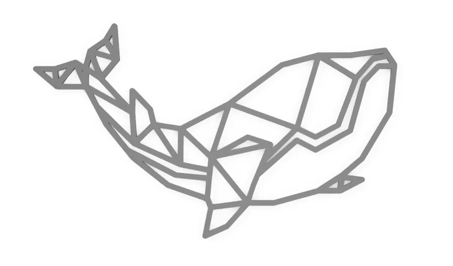 Whale 2D Stencil Wall Art by Desmofaby - MakerWorld