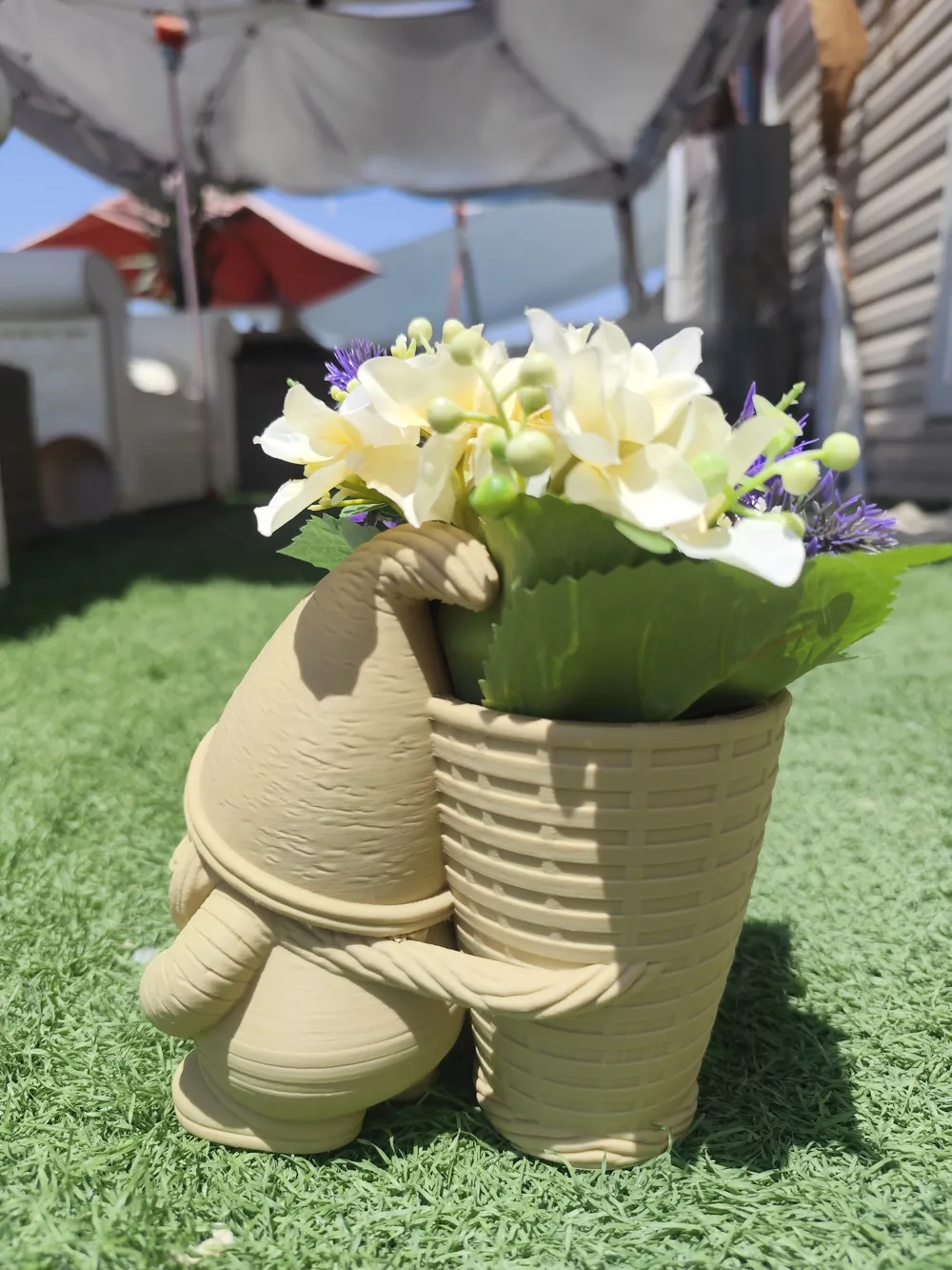 Garden Gnome Planter – Wicker Style - Free 3D Print Model - MakerWorld