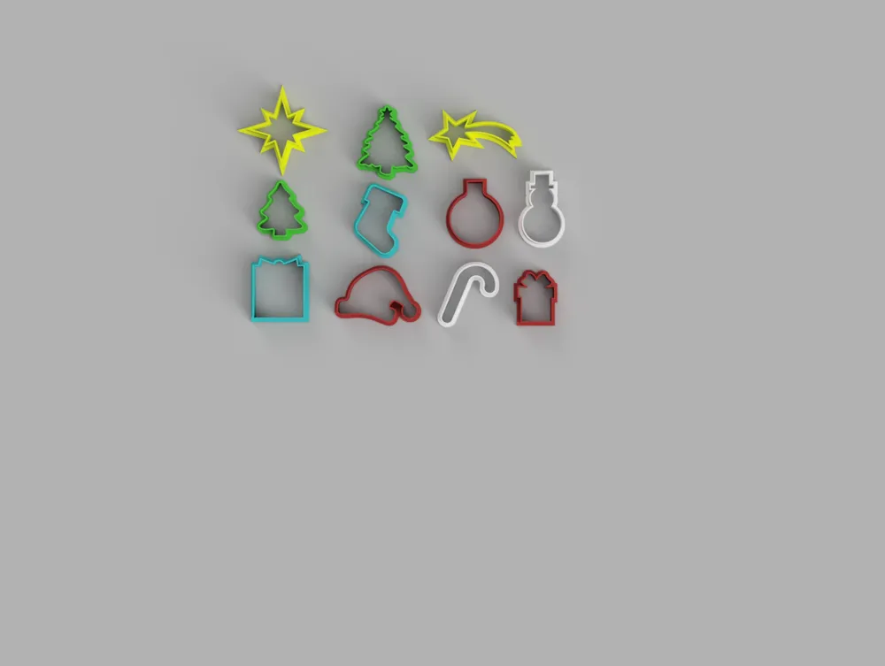 Christmas Cookie Cutter Set - 11 Festive Shapes - Free 3D Print Model ...