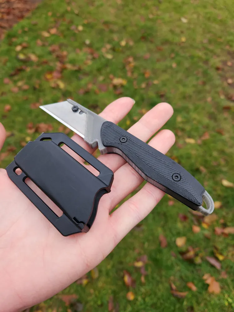EDC Utility knife, fixed blade with sheath . v7 - Free 3D Print Model ...