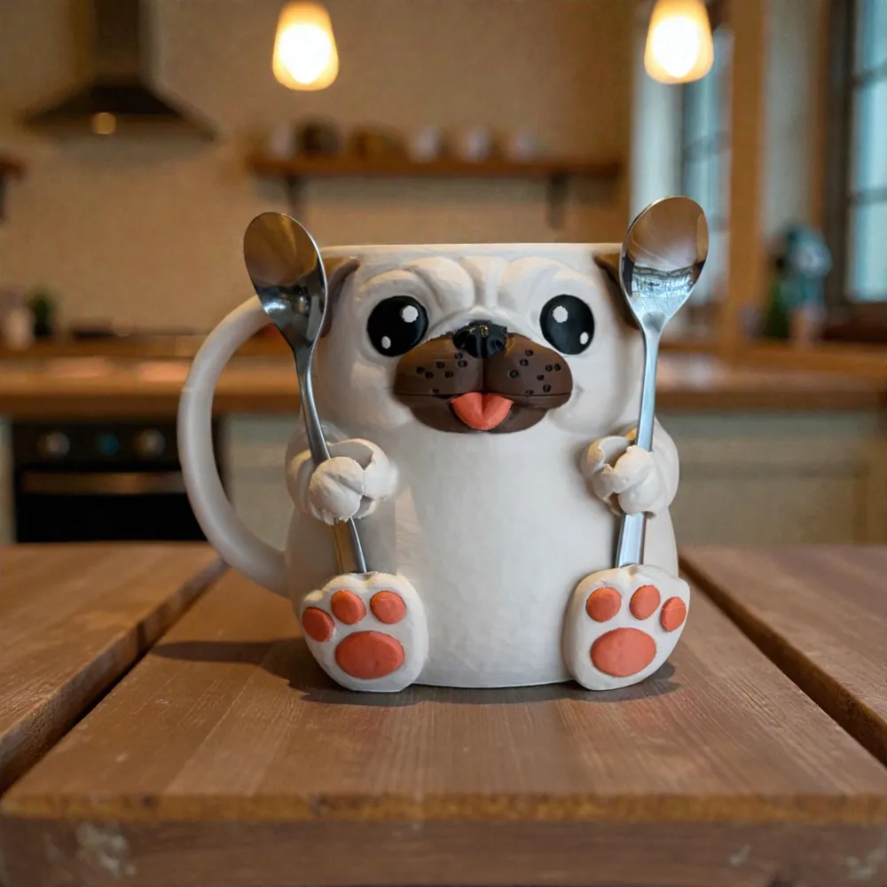 Cute Pug Ice Cream Pints Holder - Free 3D Print Model - MakerWorld