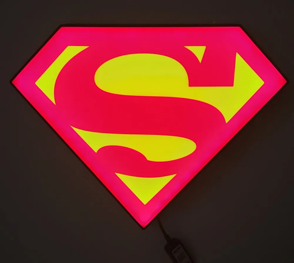 Superman Logo LED Lightbox by Ronzo MakerWorld: Download Free 3D Models