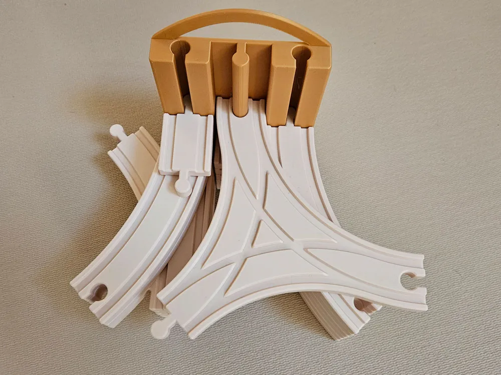 Wood Train Rail Holder Storage (BRIO, KYZ, ...) - Free 3D Print Model ...