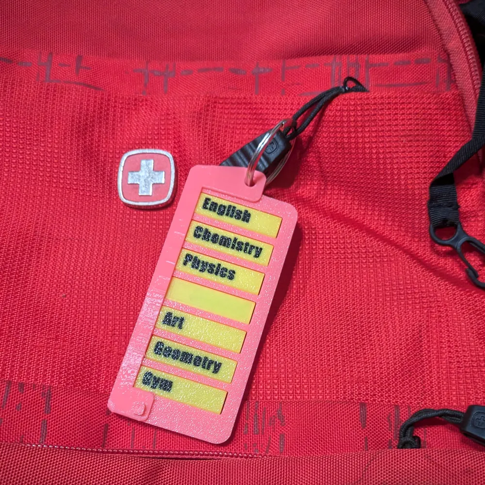 Class Schedule Keychain by flibbert - MakerWorld