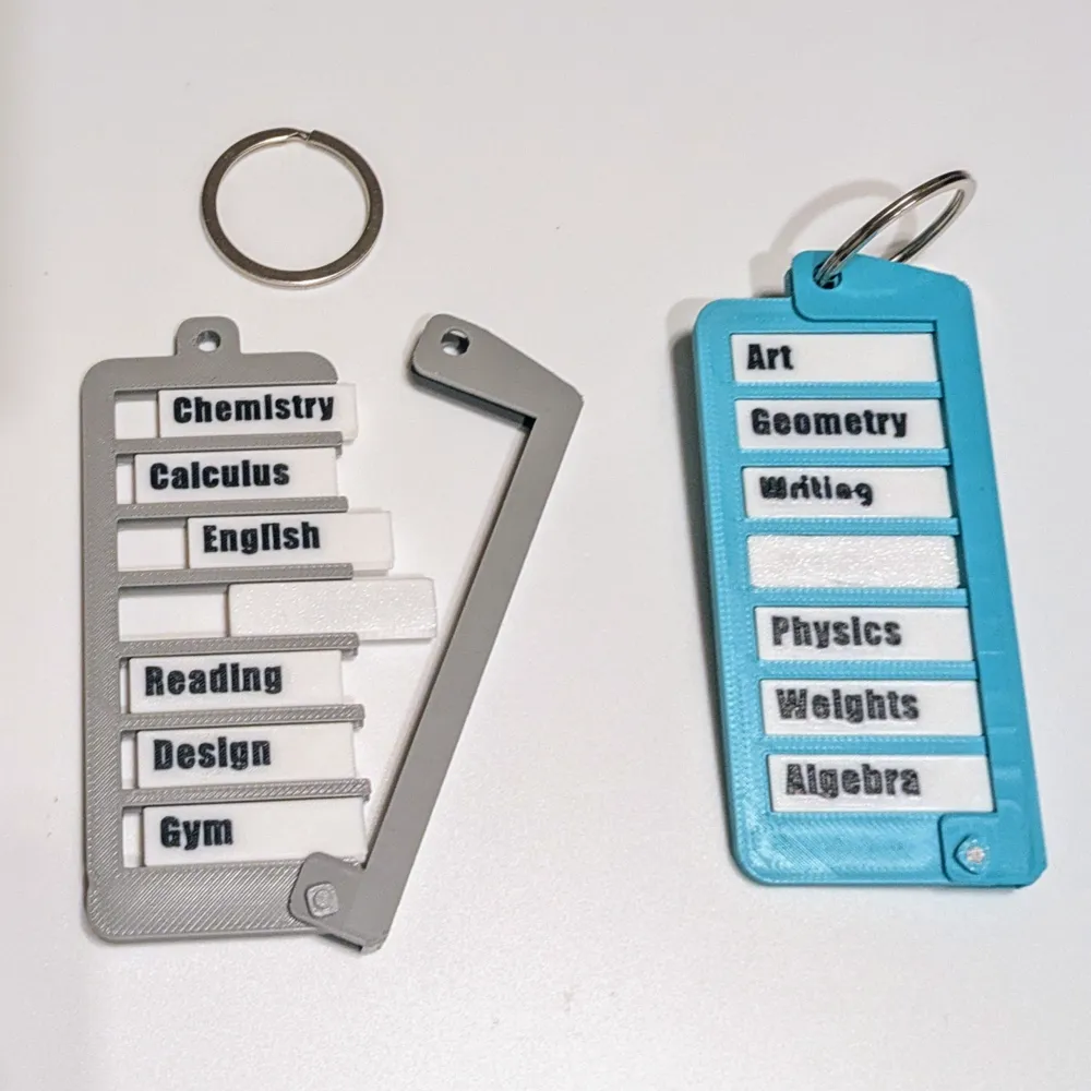 Class Schedule Keychain by flibbert MakerWorld: Download Free 3D Models
