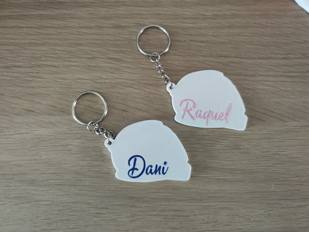 Two keychains with names on the back Remixed by Rodrigo Blanco - MakerWorld