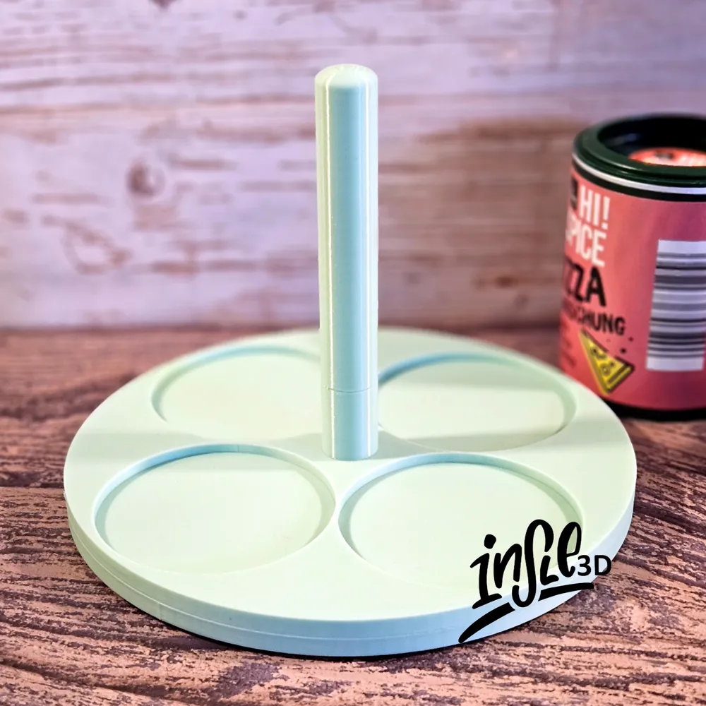Rotary Spice Rack for 4 Cans (Ø up to 60 mm) - Free 3D Print Model ...