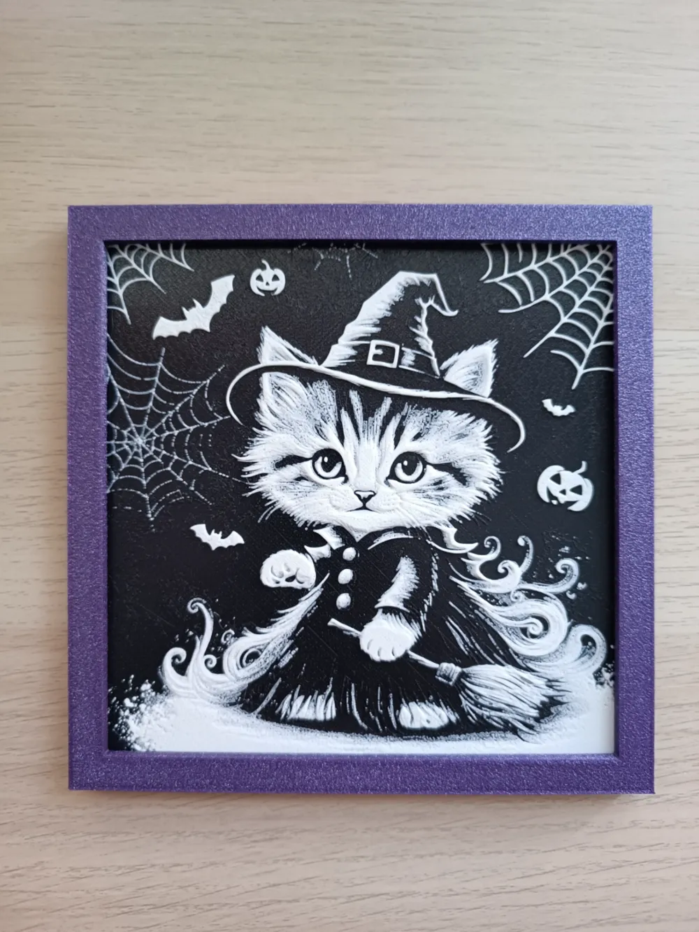 Kitty Witch Halloween Hueforge by Atrus Design MakerWorld: Download ...