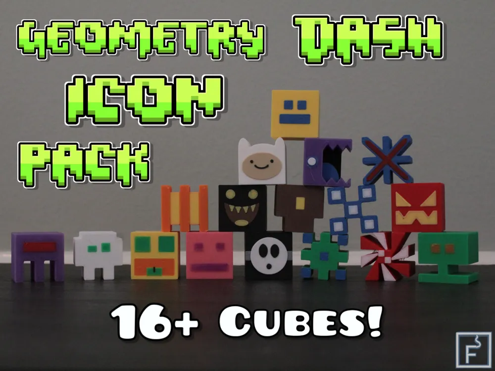 Geometry Dash Icon Pack | 16+ cubes by Finn Wilbanks MakerWorld ...