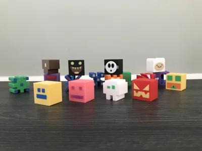Geometry Dash Icon Pack | 16+ cubes - Free 3D Print Model - MakerWorld
