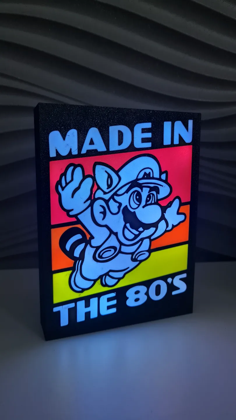Lightbox Made in the 80´s Mario by justfourprint - MakerWorld