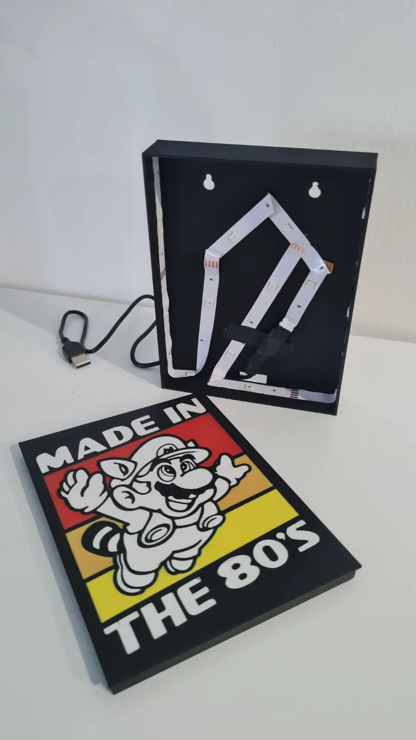 Lightbox Made in the 80´s Mario by justfourprint - MakerWorld