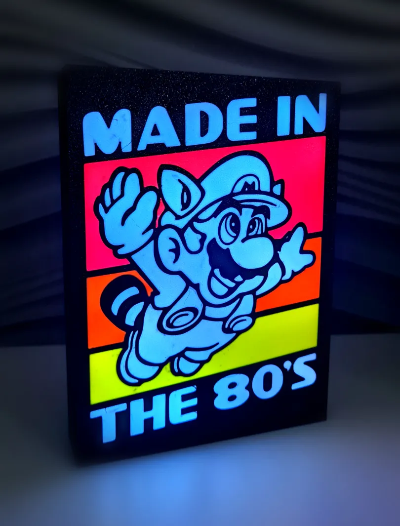 Lightbox Made in the 80´s Mario by justfourprint - MakerWorld