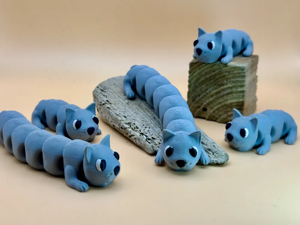 Wiggle Cats – Cute Articulated Flexi Cats PiP - Free 3D Print Model ...