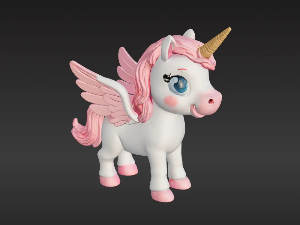 Cute unicorn with wings - Free 3D Print Model - MakerWorld