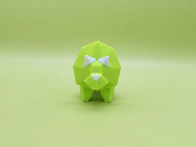 Minimalist Geometric Triceratops Ornament (Multi-color, Separated Parts ...