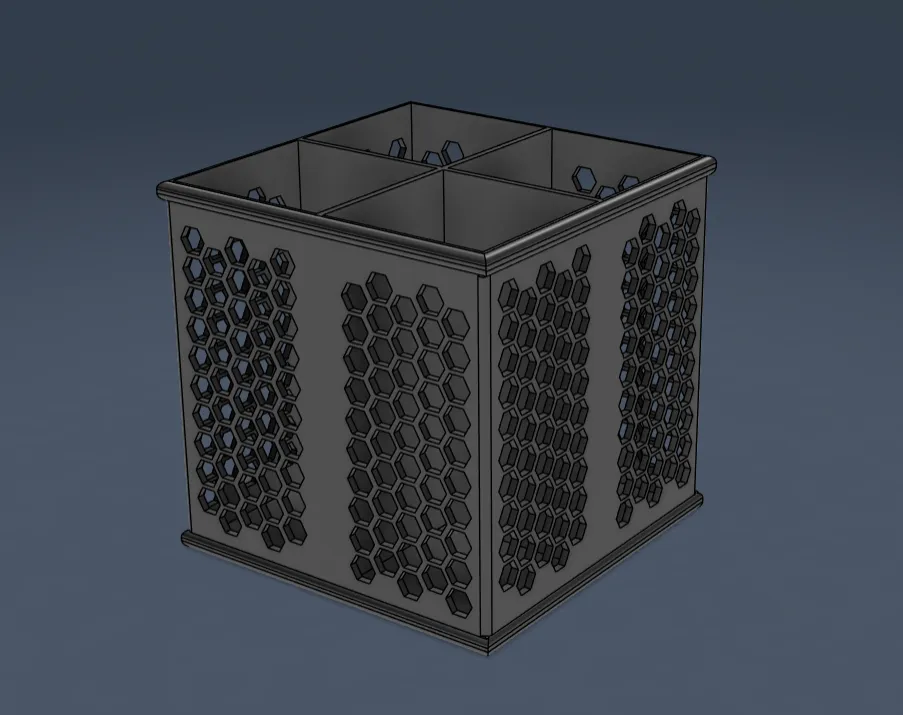 Hexagon Grid Desk Organizer/No supports - Free 3D Print Model - MakerWorld