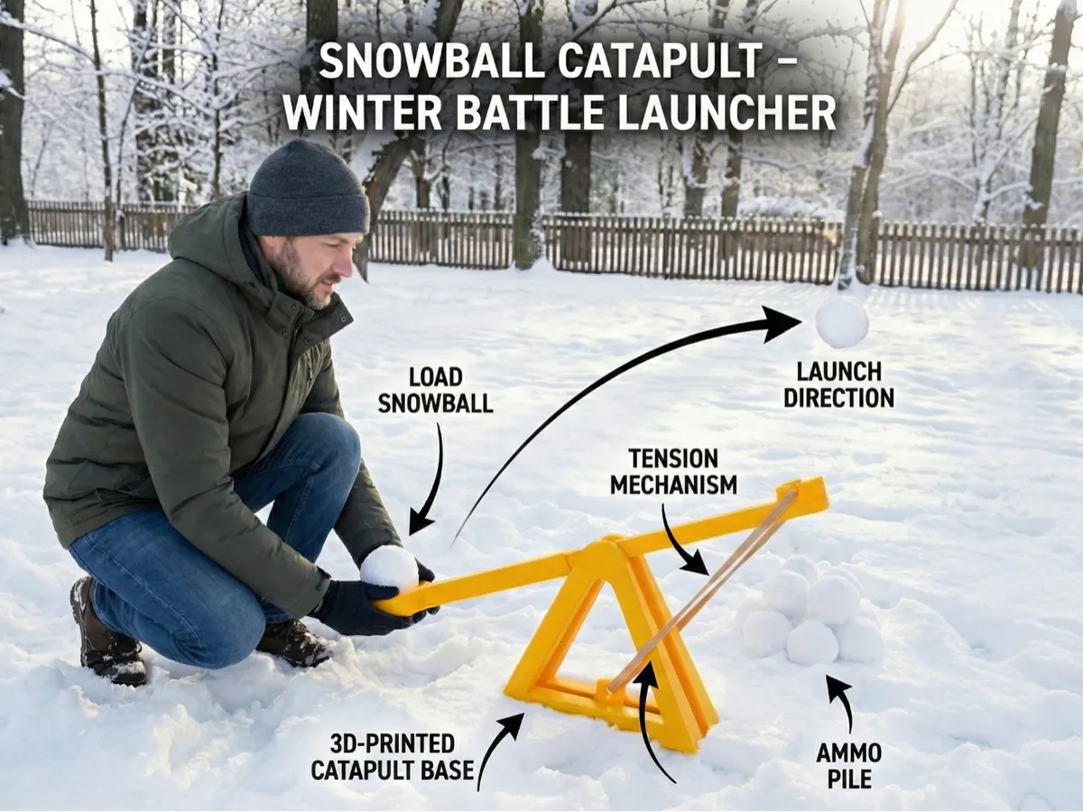 Ultimate Snowball Catapult Winter Battle Launcher - Free 3D Print Model ...