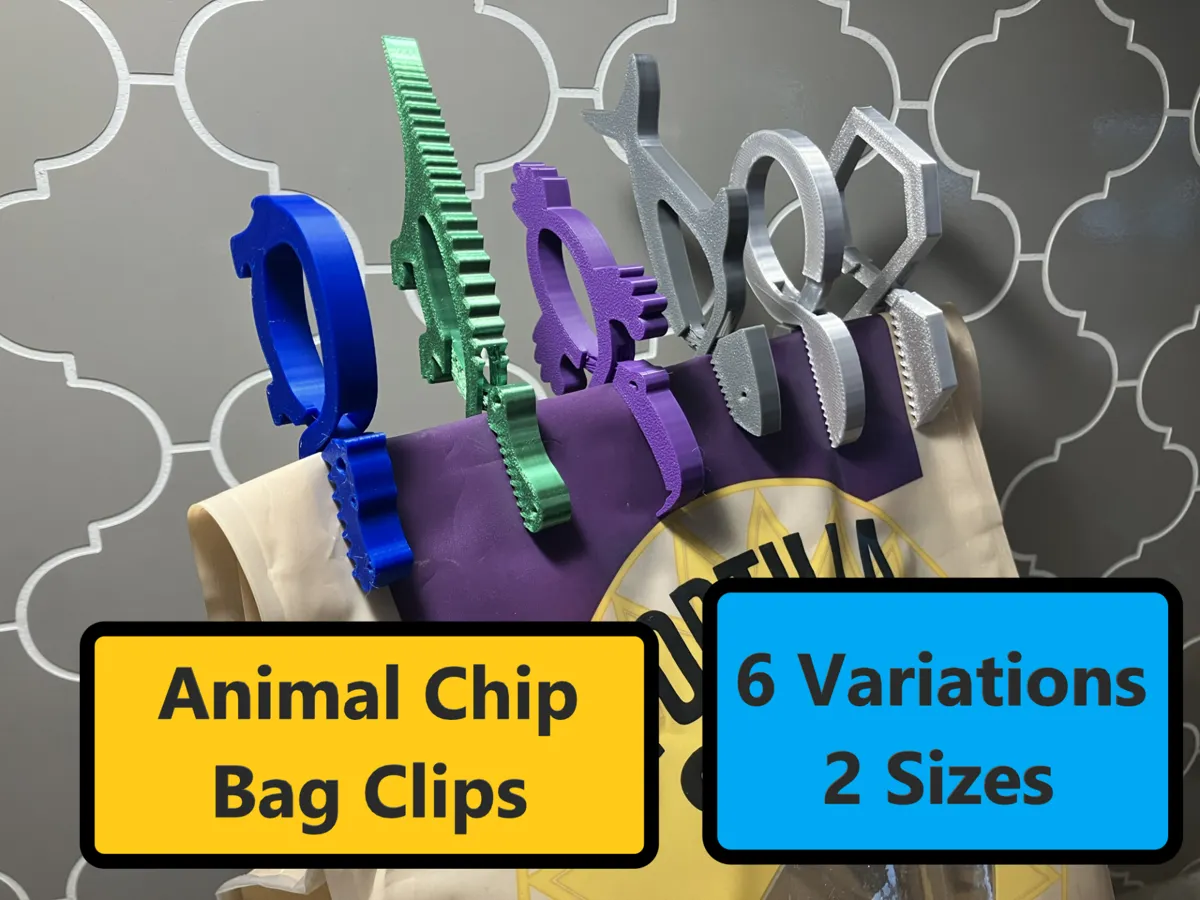 Animal Chip Bag Clips - Free 3D Print Model - MakerWorld