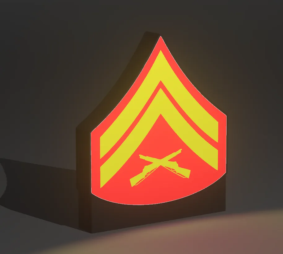 USMC Corporal (E-4) Lightbox - Free 3D Print Model - MakerWorld