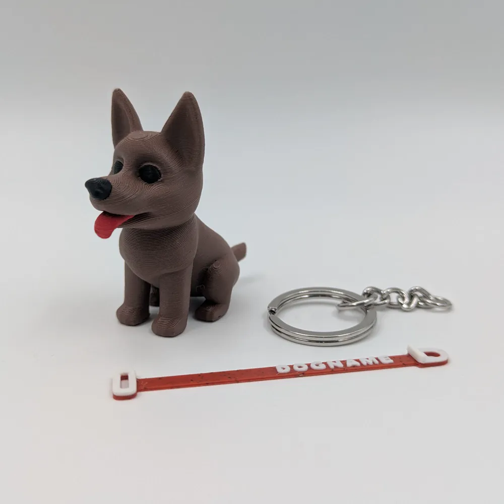 Dog keychain with name collar by LayerModels - MakerWorld