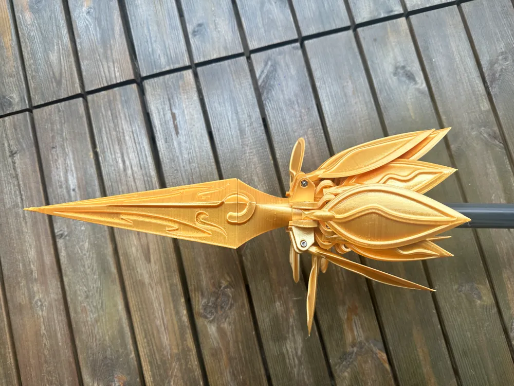 Fire Spear with Hinged Armor-Switching Capability, Printable on A1 Mini ...