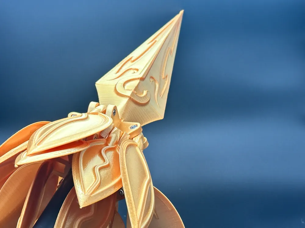 Fire Spear with Hinged Armor-Switching Capability, Printable on A1 Mini ...